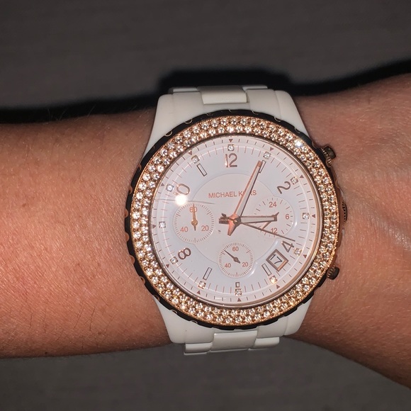Michael Kors | Accessories | Michael Kors Ceramic White And Rose Gold ...